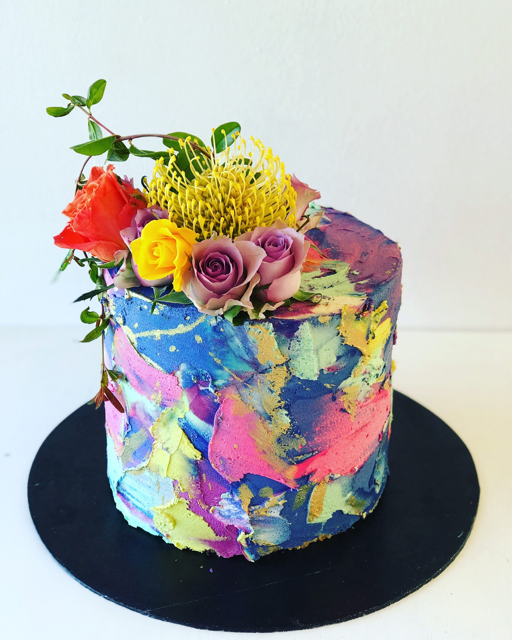 Colorful textured buttercream cake - R880