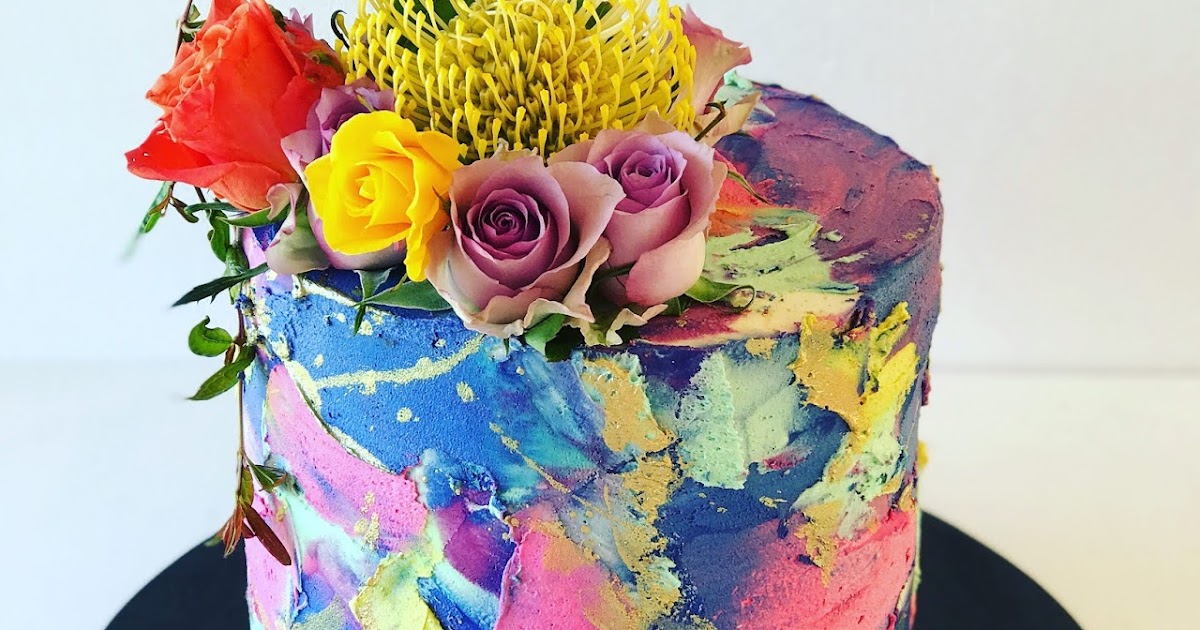 Colorful textured buttercream cake - R880