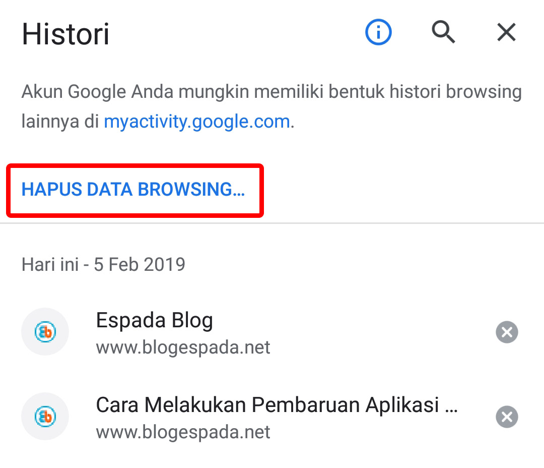Cara Menghapus Riwayat History di Google Chrome