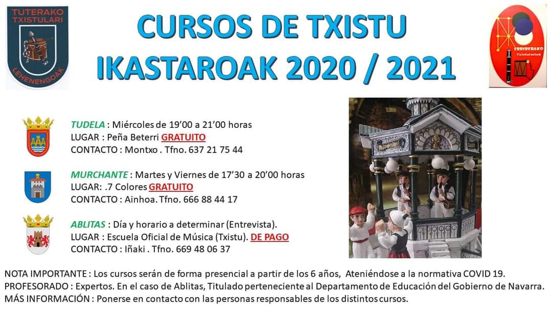 Curso de txistu en Tudela, Murchante y Ablitas