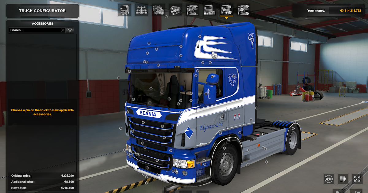 Smaller Buttons in Truck customization - Euro Truck Simulator 2 Mod World