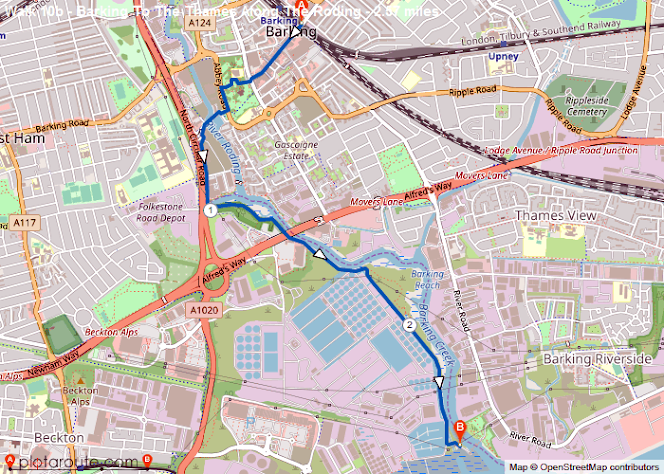 Walk 10b - From Barking to the Thames, along the River Roding