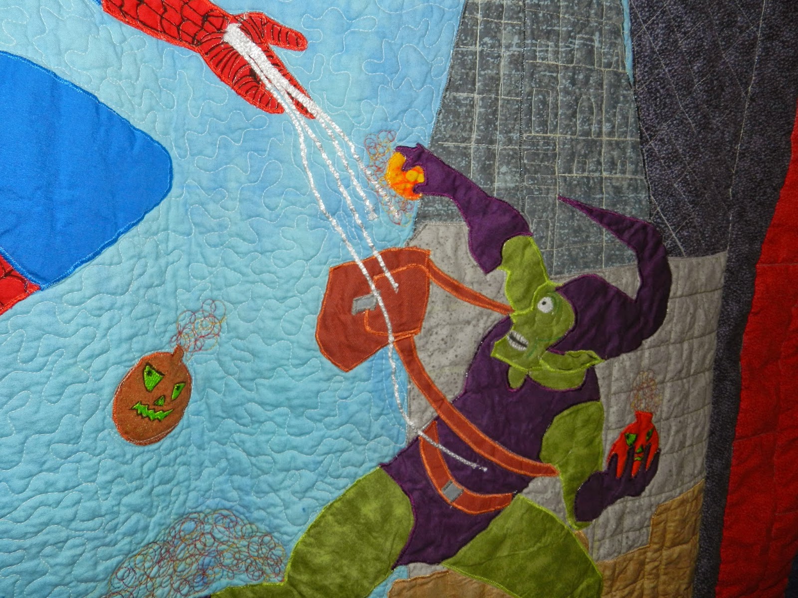 Dinah's Quilts & Embroidery: Spider-Man Quilt