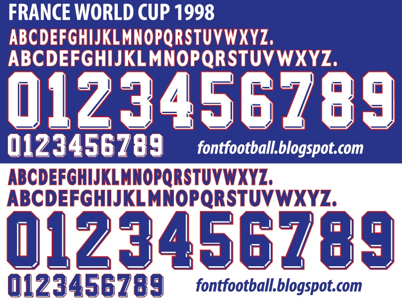 FONT FOOTBALL: Font Vector France World Cup 1998 kit