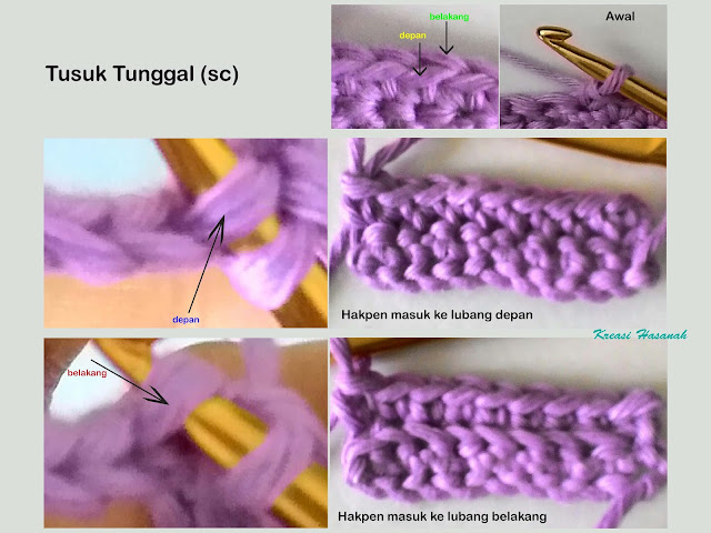 Membuat Rajutan Awal dari Tusuk Rantai