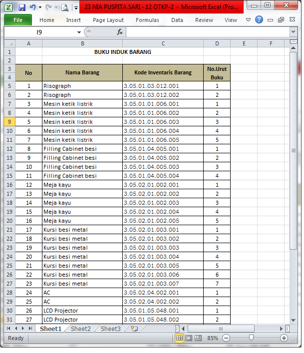 SofyanAsnawi: Daftar Kode Klasifikasi Barang Inventaris Milik/Kekayaan ...