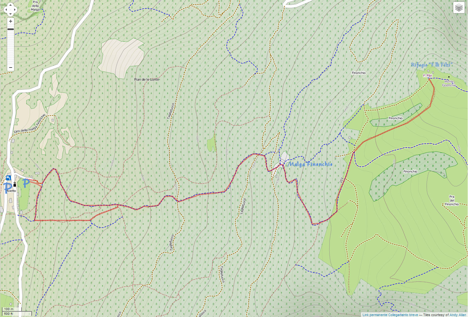 Trekking in Trentino: Moietto > Rifugio "Fratelli Filzi" (Finonchio)
