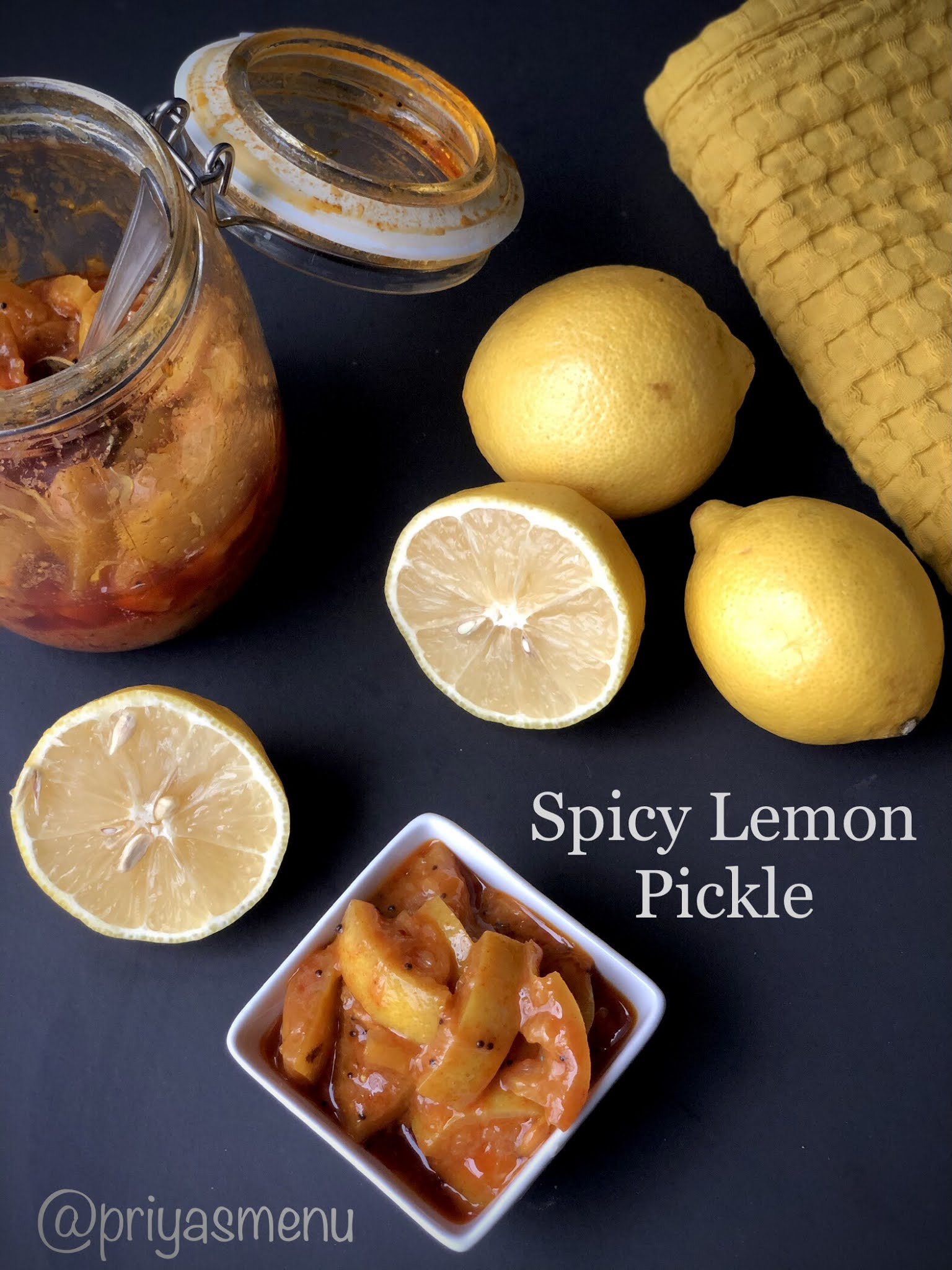 Priya's Menu - Yum Yum Yummy food for Food lovers : Spicy Lemon Pickle