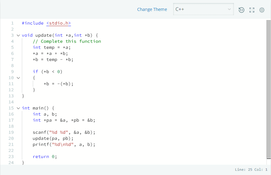 Pointer in C++ - Hackerrank Solution - Sloth Coders Pointer in C++ - Hackerrank Solution - Sloth Coders