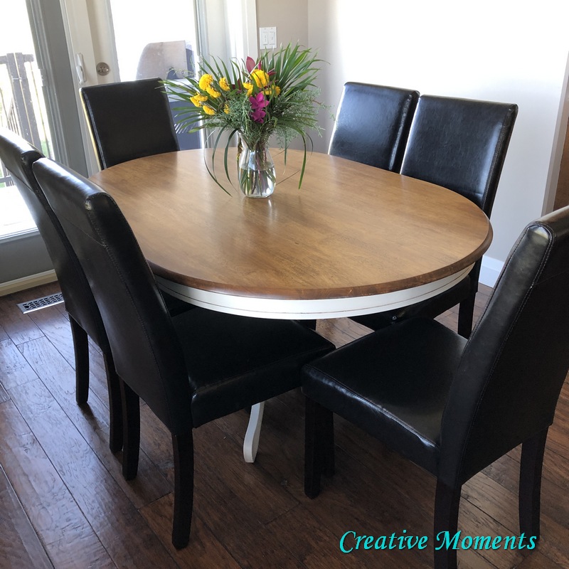 Oval Pedestal Dining Table in Walnut and Warm White