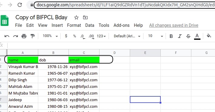Automate birthday wish email from Gmail using Google Sheet and GSrcipt