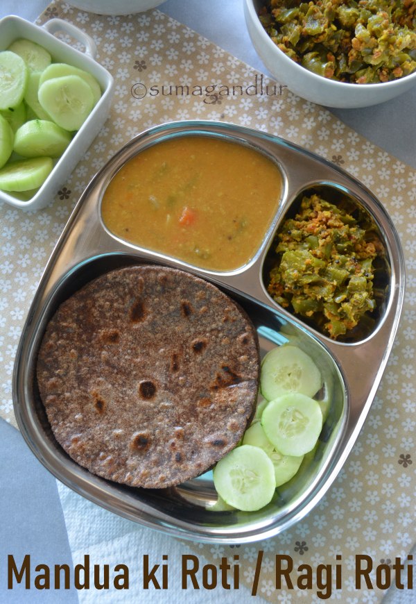 Veggie Platter: Mandua ki Roti / Ragi Roti / Finger Millet Flatbreads