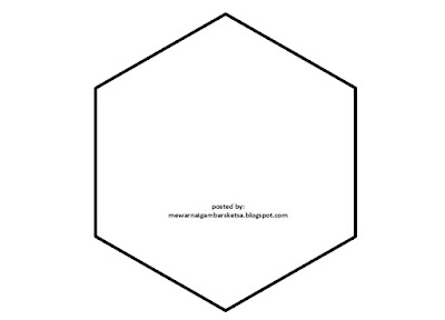 Mewarnai Gambar: Mewarnai Gambar Sketsa Bentuk Segi Enam