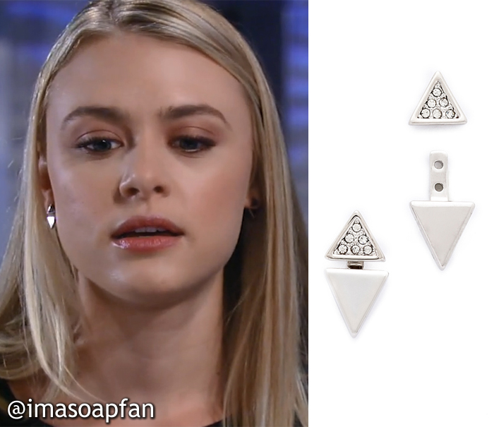 Kiki Jerome's Silver Double Triangle Earrings - General Hospital ...