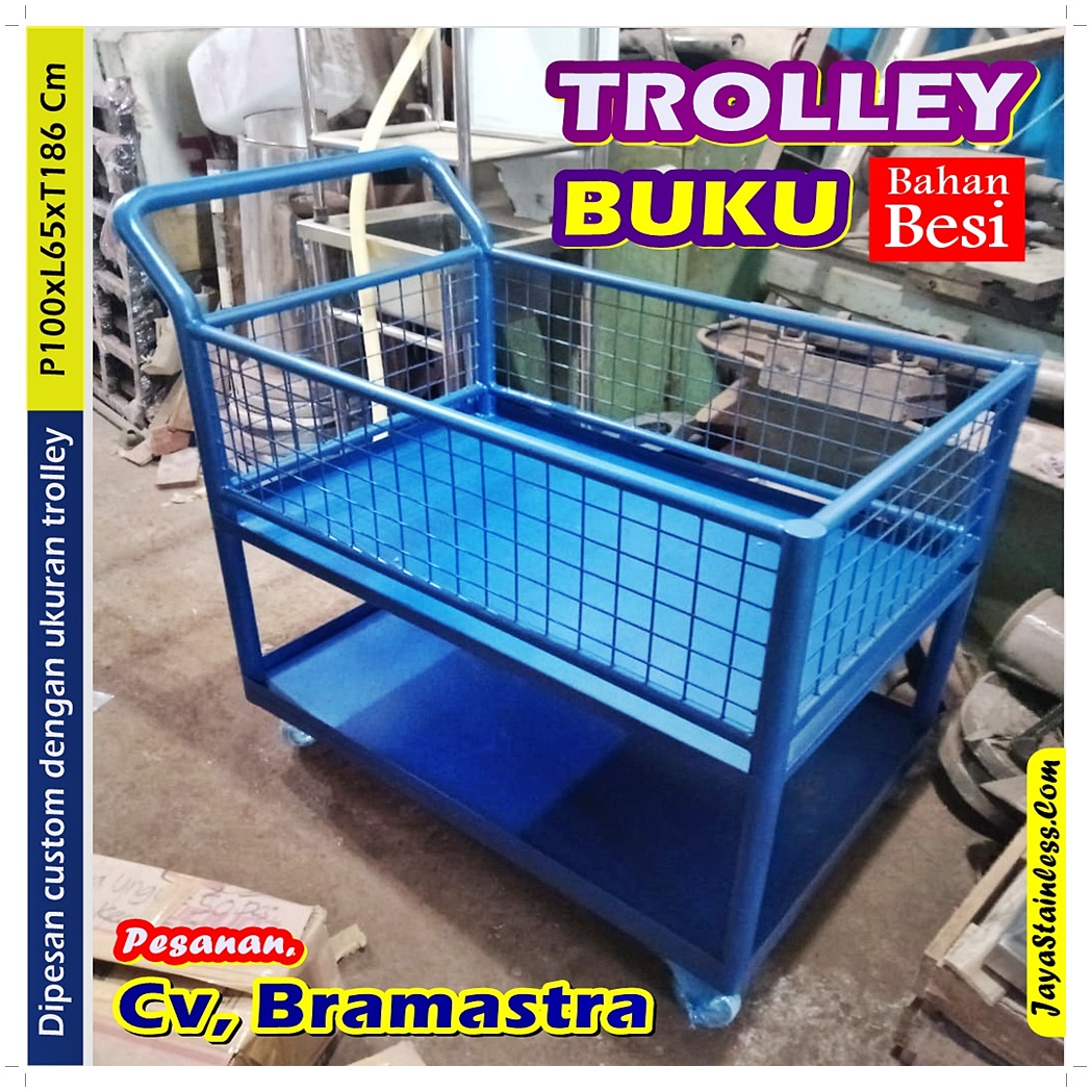 Trolley buku material besi pesanan CV, Bramastra