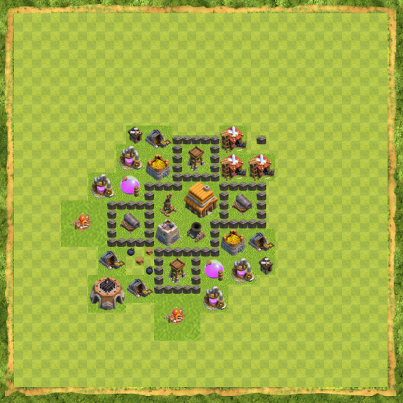 Base Clash Of Clans TH 4 Terbaik Dan Terkuat | Ada Semua