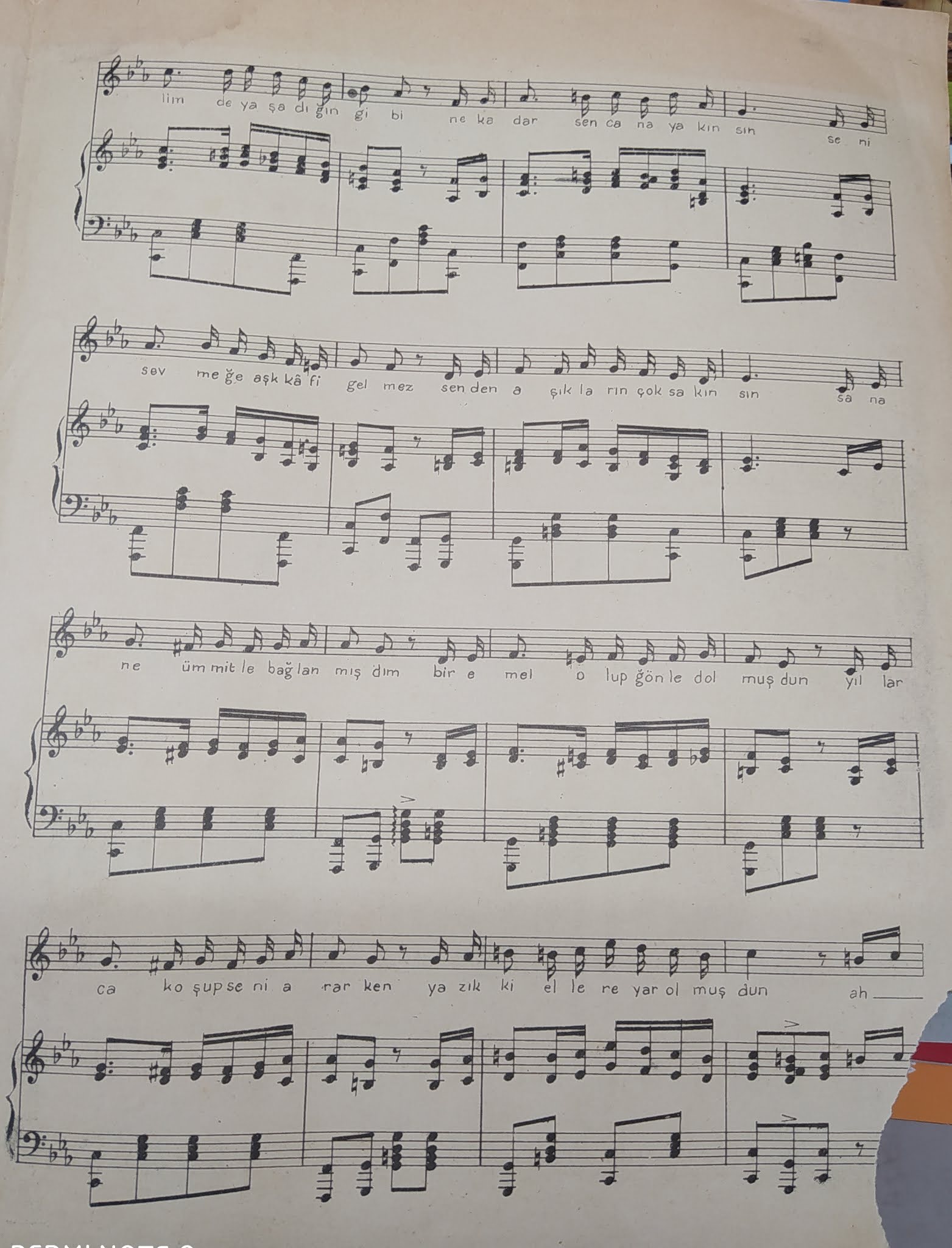 Şarkılar Notalar: Bir aşk hikayesi