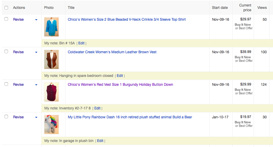 eBay Selling Coach: How to Add a Note to eBay Listings - Inventory ...