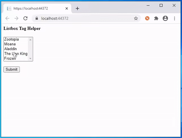 Pass the Selected Values of the ListBox from View to Controller in ASP ...