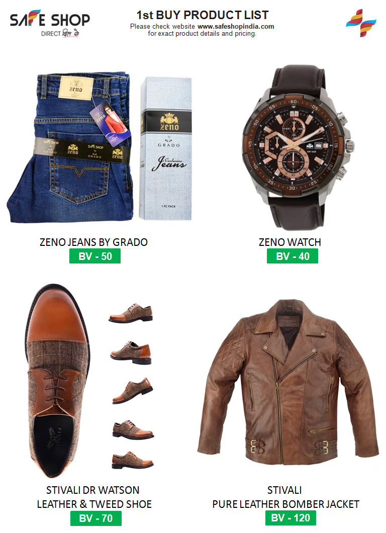 SAFE SHOP PRODUCT DETAILS FOR JOINING | SAFE SHOP ALL PRODUCTS LIST WITH BV