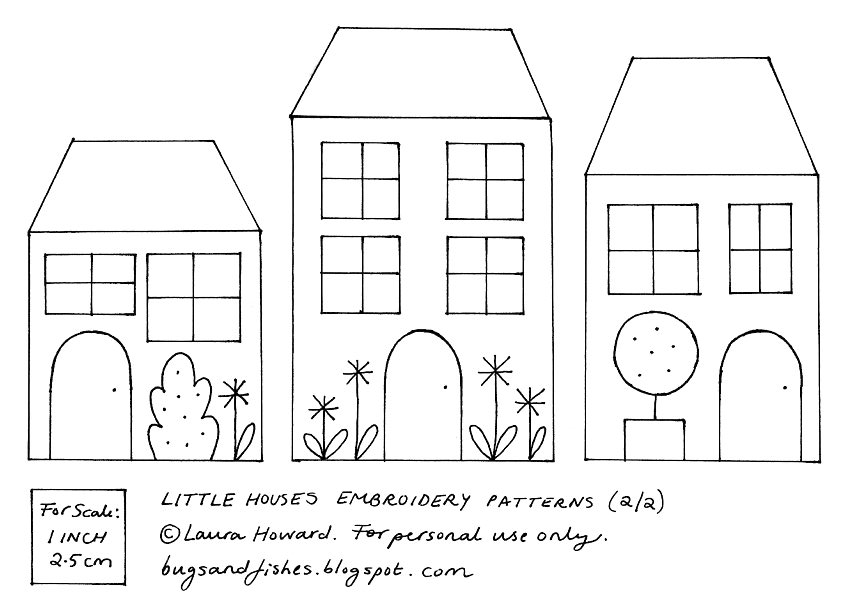 Bugs and Fishes by Lupin: 5 Little House Embroidery Patterns