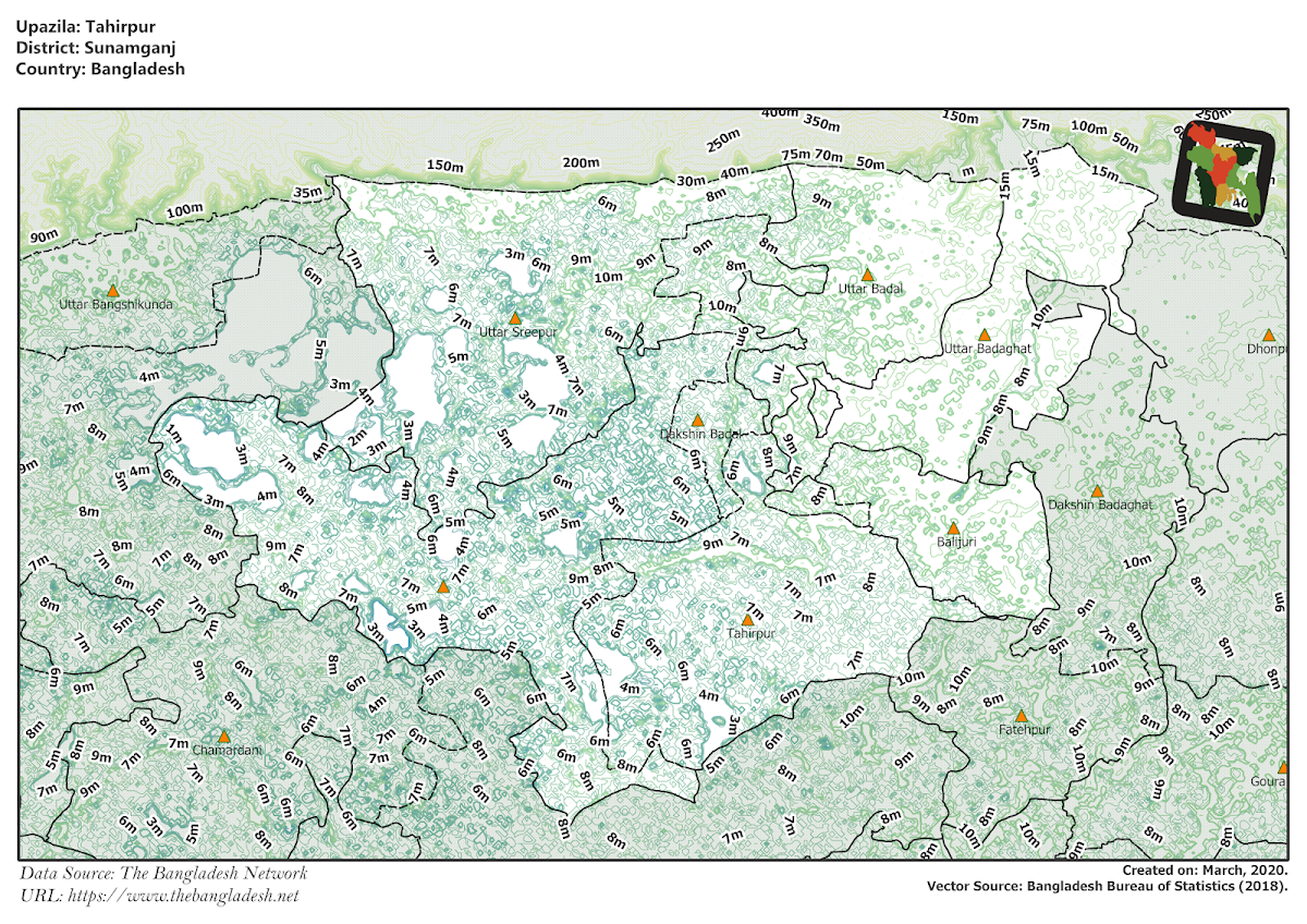 Mouza & Land Use Maps of Tahirpur Upazila, Sunamganj, Bangladesh ...