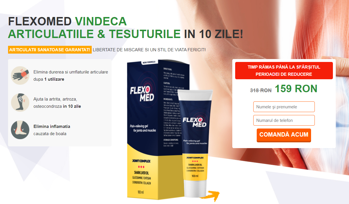 Flexomed: Flexomed gel recenzii, ingrediente, efecte secundare, beneficii, lucru, preț și cumpără!
