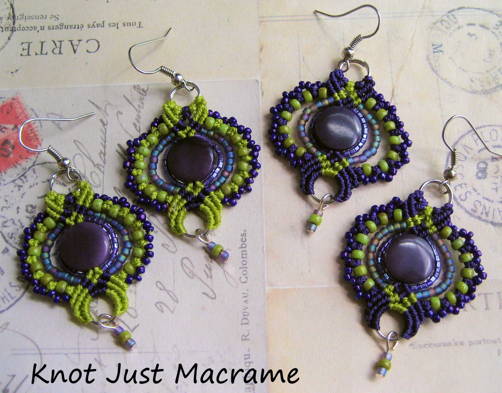 Knot Just Macrame by Sherri Stokey: Micro Macrame Earrings - Week 23 of ...