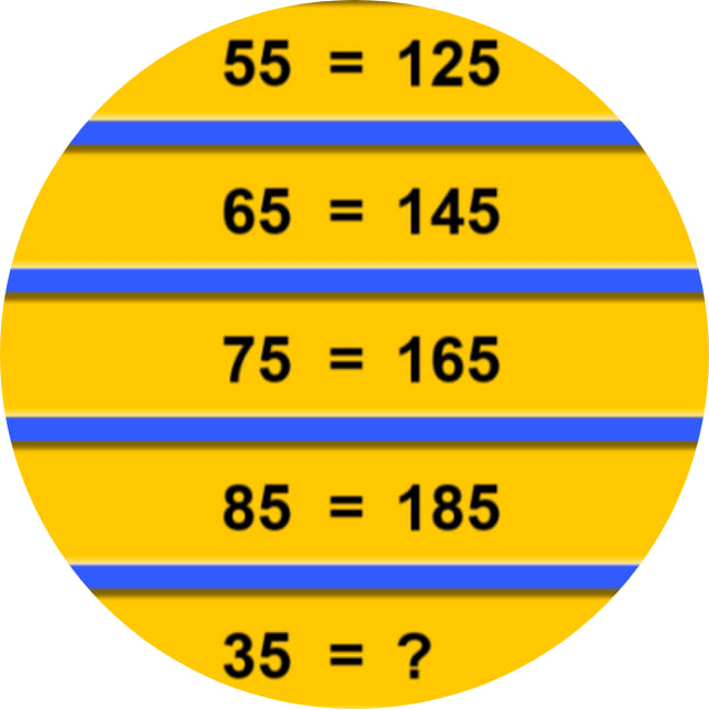 55 = 125 | 65 = 145 - Math Puzzle with Answer - Forward Junction Puzzles