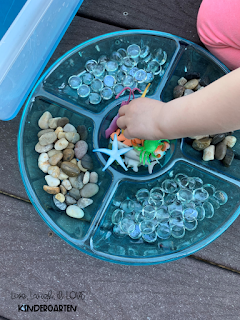 I had sea animals and different kinds of rocks that I set out for the ...