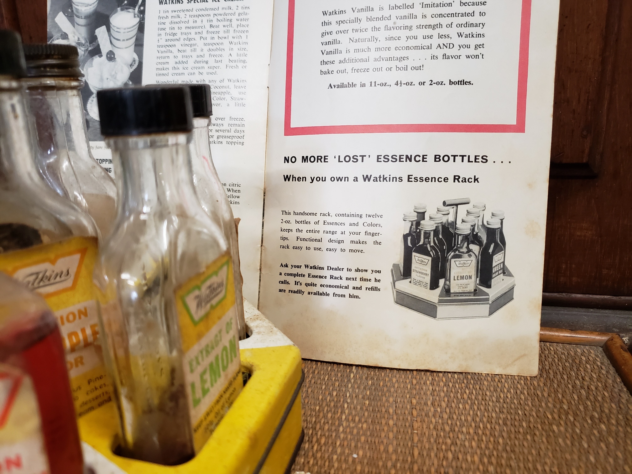 Johnnyfive Collectables: VINTAGE WATKINS ESSENCE RACK with WATKINS COOK ...