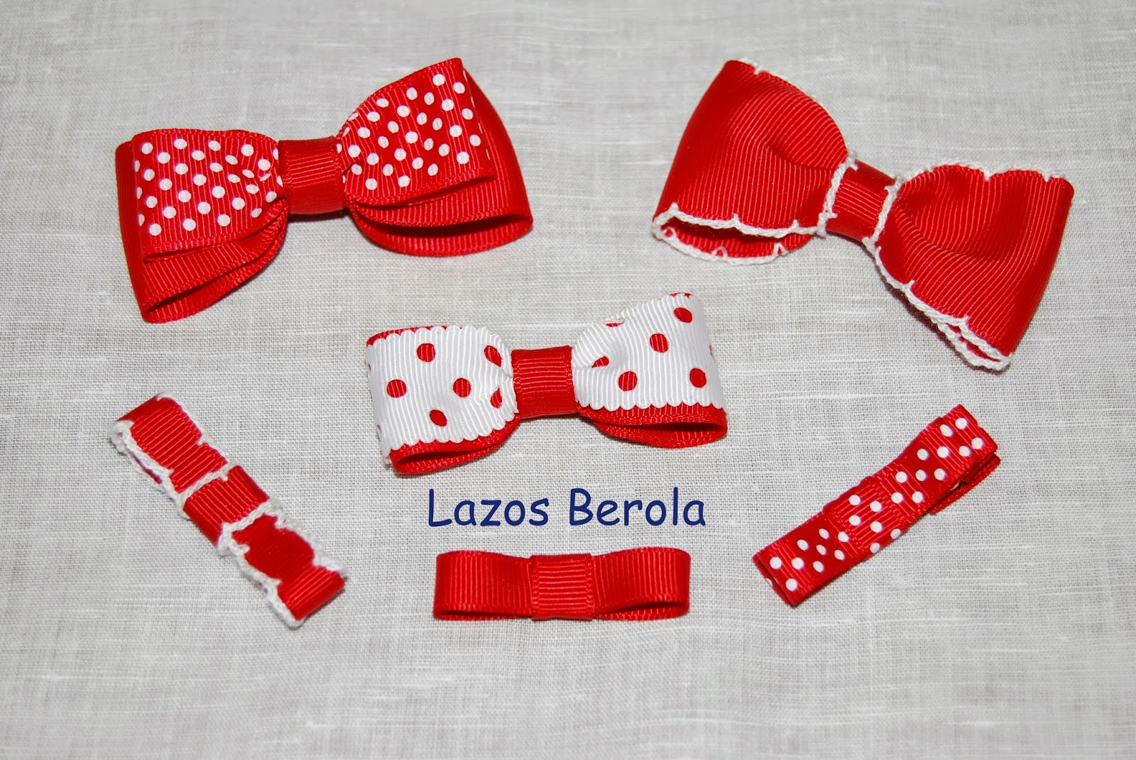Lazos Berola: Lazos dobles con dos cintas (una estampada y una lisa) y ...