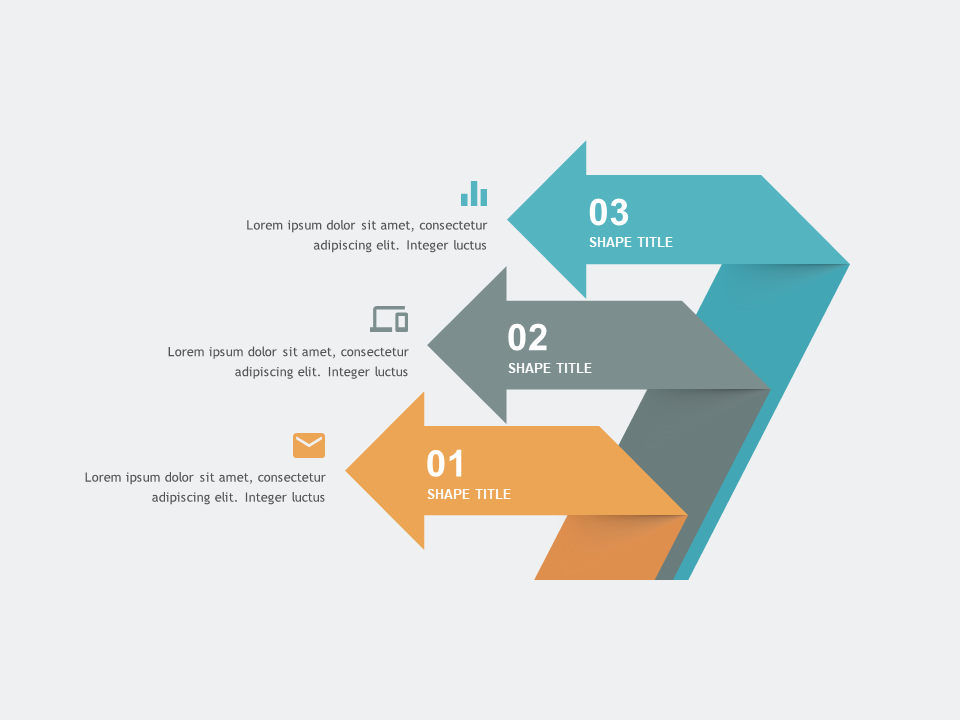 Folded Arrow Direction PowerPoint Templates - PowerPoint Free