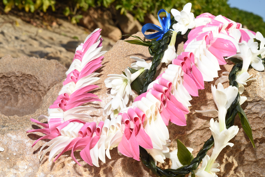 Hawaii Wedding Flowers: Pink & White Orchid Bride's Lei