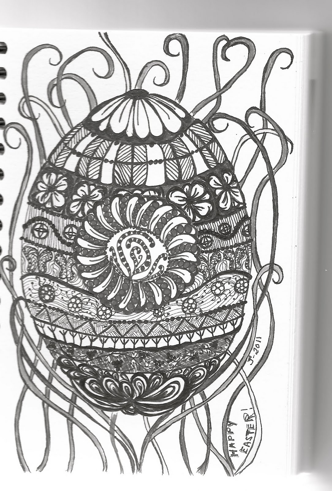 Creative Crone from studio Q: Zentangle Challenge # 18-An Egg!