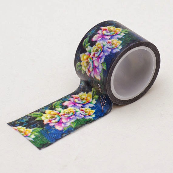 Love My Tapes: Floral card with wide washi tape