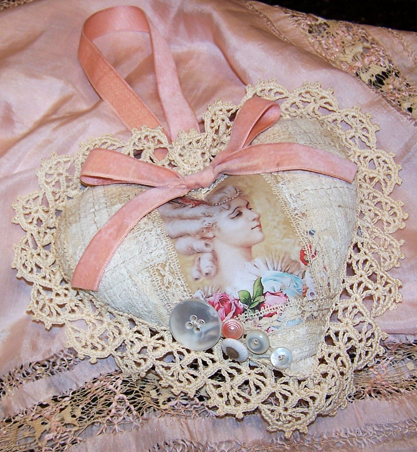 Nostalgic Collage': Antique Lace Valentine Marie Heart