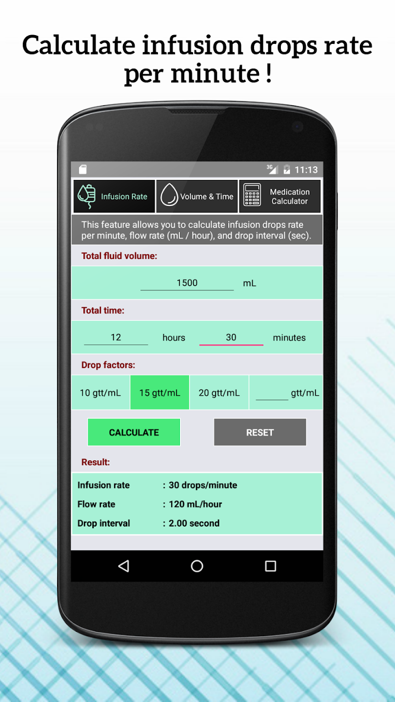 IV Calculator: Infusion, Dosage, Drug, & Drip Rate ~ iMedical Apps