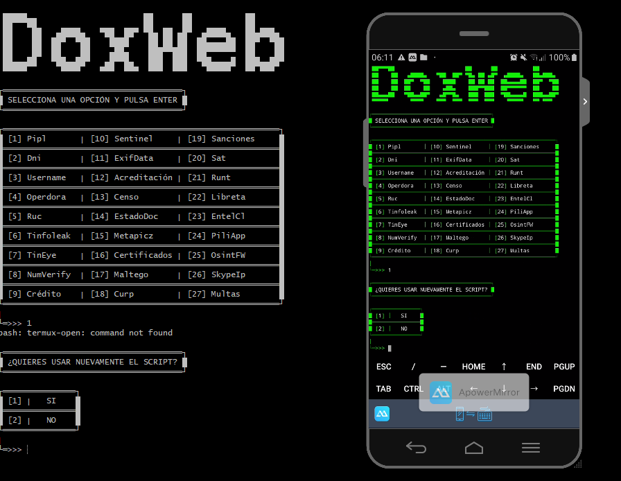 Instalar DoxWeb con Termux