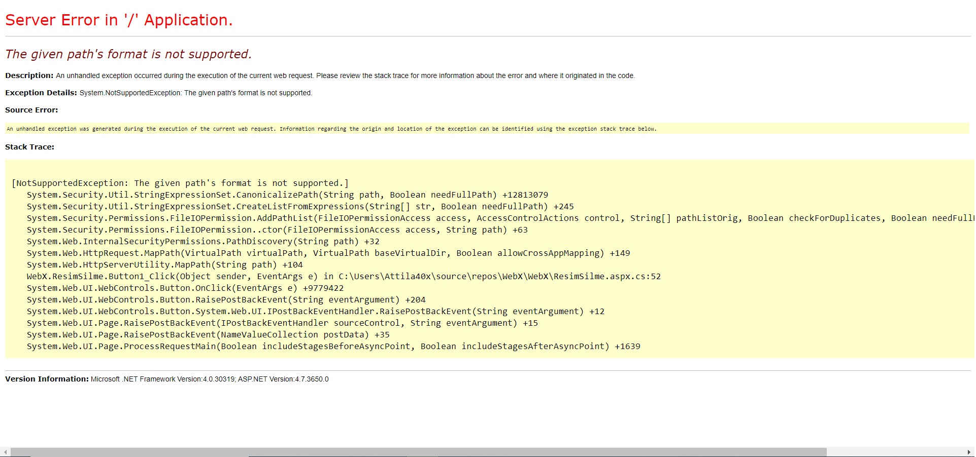 The Given Paths Format Is Not Supported Hatası Çözümü