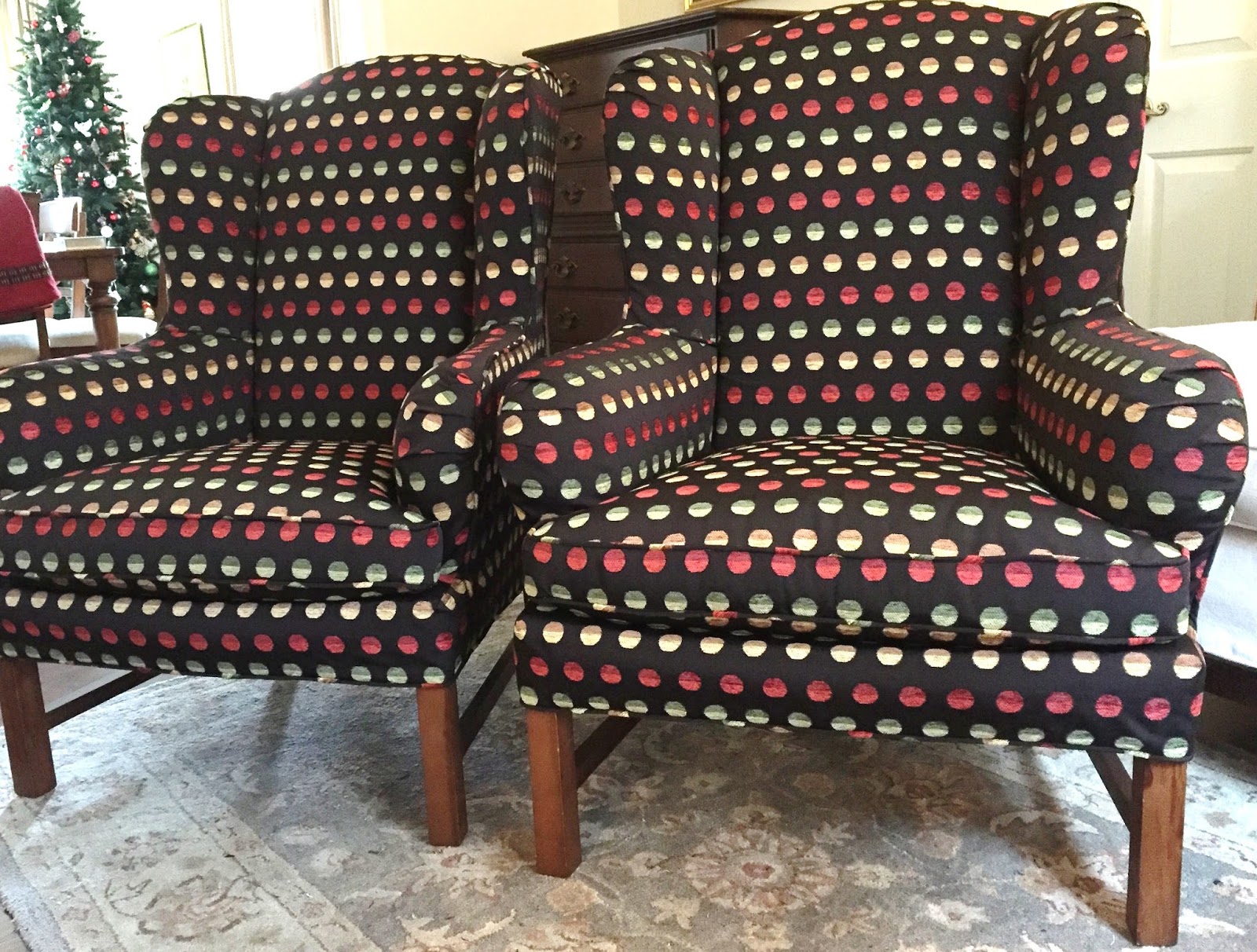 Pam Morris Sews: Polka Dotted Wing Chairs