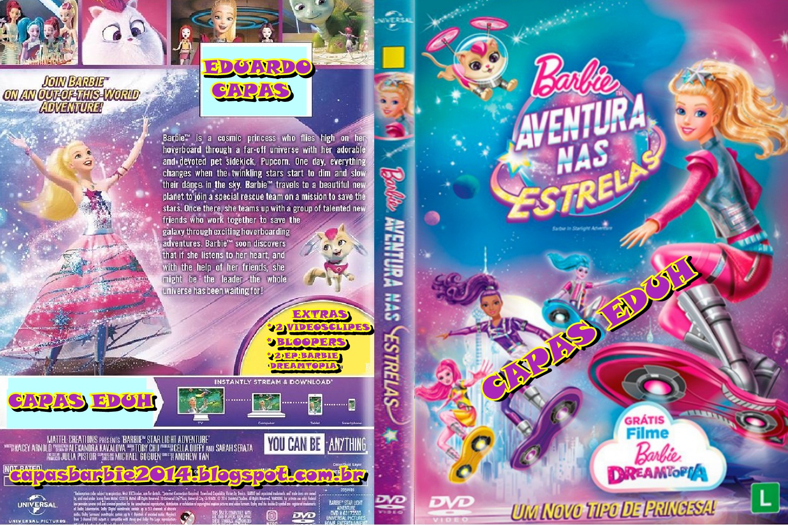 CAPAS DOS DVDS DA BARBIE: Capa Do Dvd Barbie Aventura Nas Estrelas