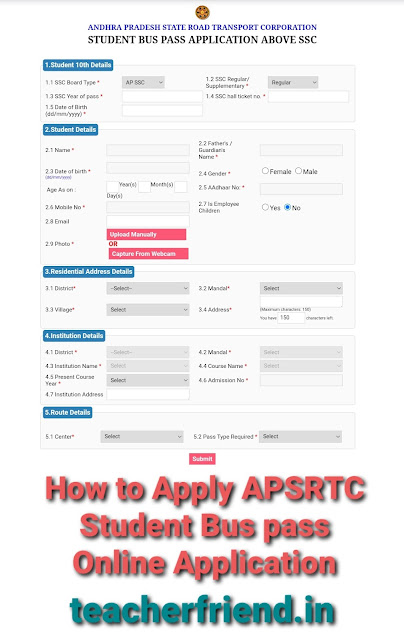 How to Apply APSRTC Student Bus pass Online Application - Website for ...