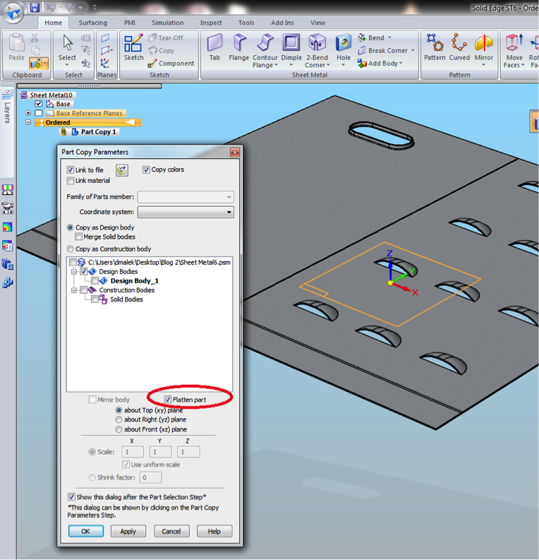 The Swoosh Scoop: Solid Edge How To: Hidden Presets for Flattened Sheet ...