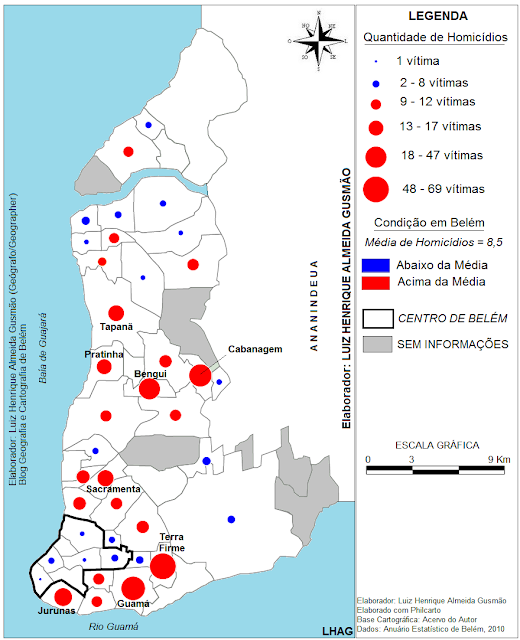 Geografia e Cartografia Digital: Mapeamento dos Homicídios nos bairros ...