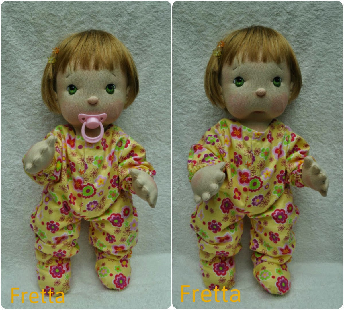 Fretta: 18" Pacifier Peanut Baby Doll (build in magnetic pacifier)