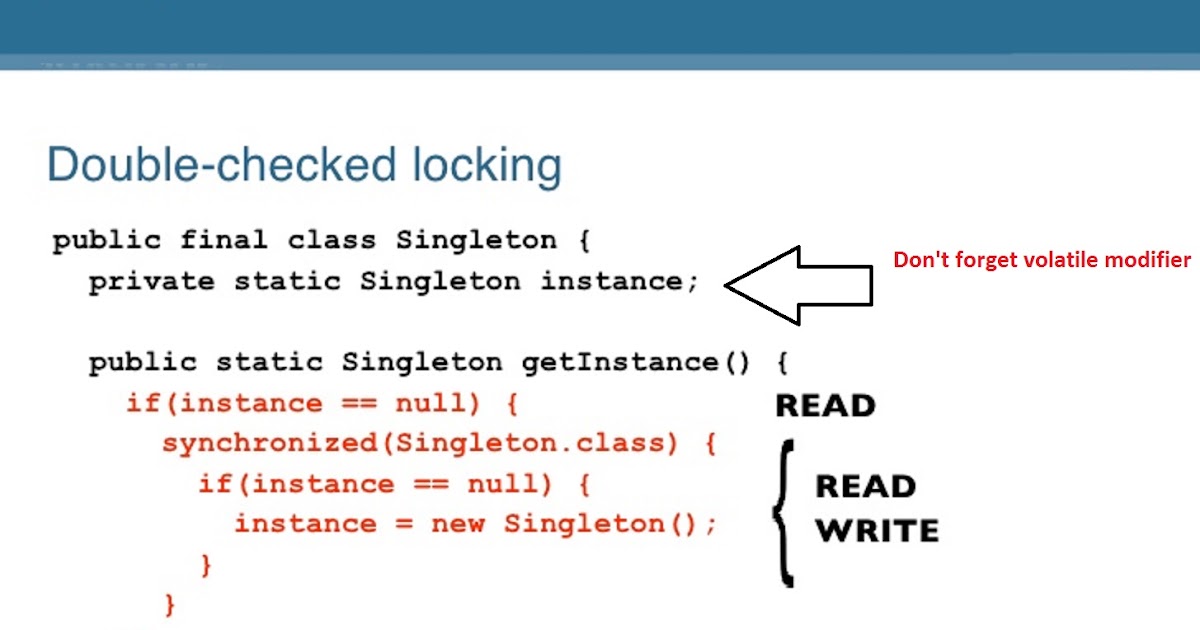 How To Implement Double Checked Locking Singleton Pattern In Java Example Tutorial Java67