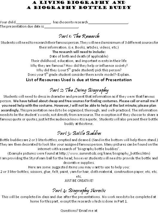 -Ramblings of a Fifth Grade Teacher: Spring Break Envy and a Biography ...