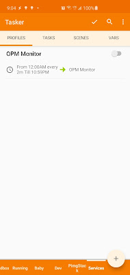 Ben's Journal: A Tasker based OPM Status Monitor