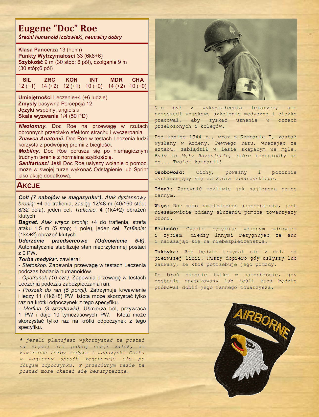 Ku przygodzie 5e: Eugene "Doc" Roe